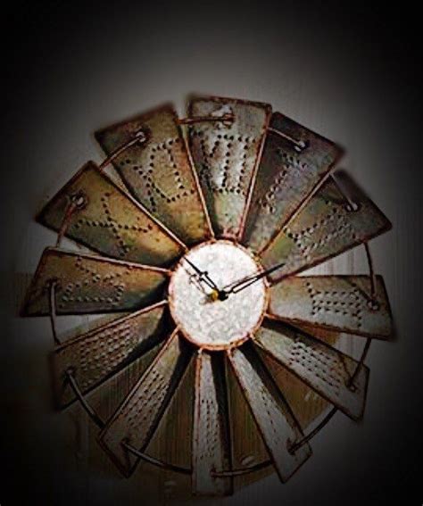 Metal Windmill Farm House Decor Wall Clock Rustic Decor Metal