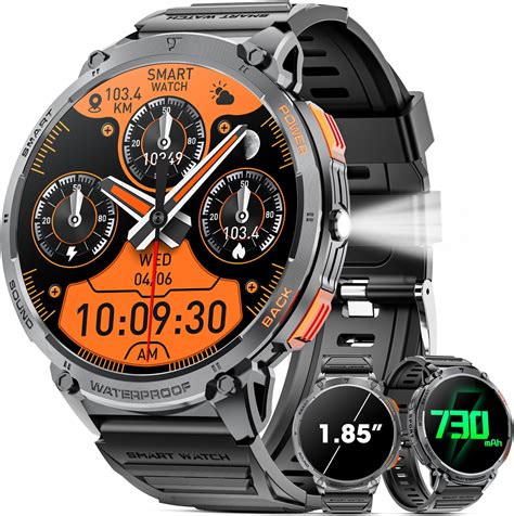 Amazon EIGIIS KE5 Military Smart Watch For Men With Flashlight SOS