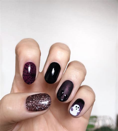 Halloween Gel Nails Cute And Spooky Purple Nail Art Design