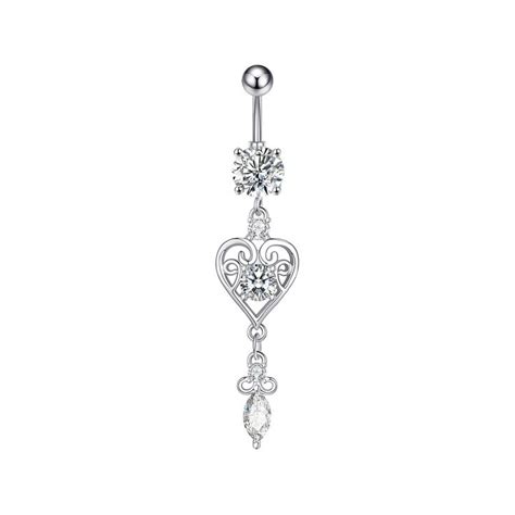 Surgical Steel Curved Navel Ring Piercings Ombligo 14g Cz Fake Pearl