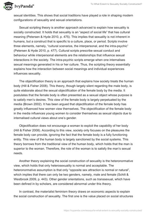 To What Extent Is Sexuality Socially Constructed 2304 Words Essay