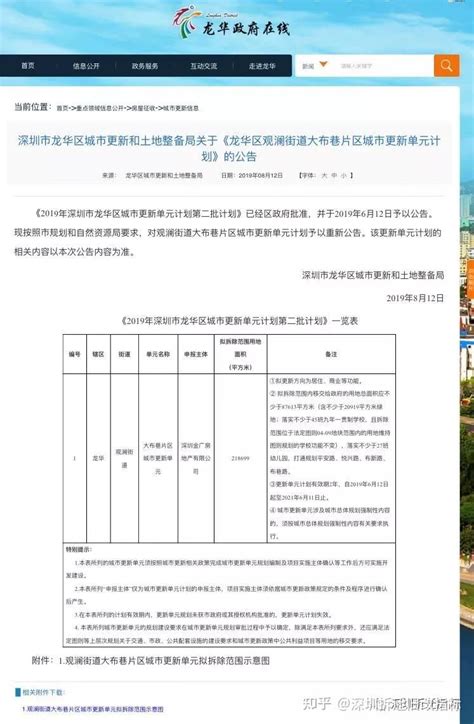 龙华回迁房 金光华《大布巷片区旧改》拆除中签约率70左右，4号延长线观澜站800米，项目自带45班九年制学校 知乎