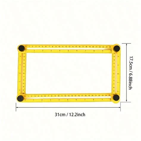 1pc Multi Functional Measuring Abs Plastic Activity Four Fold Ruler