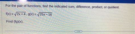 solved for the pair of functions find the indicated sum