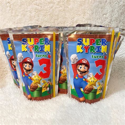 Super Mario Chip Bags Mario Chip Bags Mario Party Favors Etsy