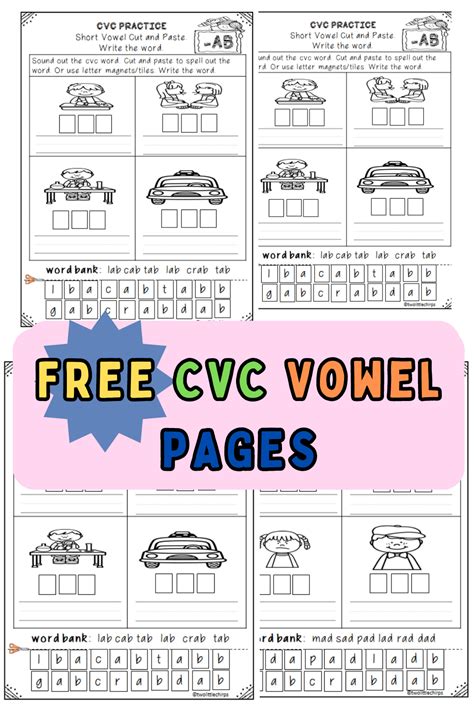 Free Kinder Cvc Vowel Worksheets Free Homeschool Deals