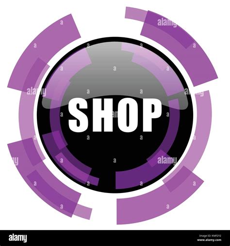 Shop Pink Violet Modern Design Vector Web And Smartphone Icon Round