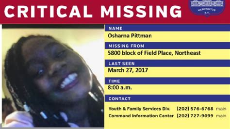 Police Searching For Critically Missing 13 Year Old Dc Girl