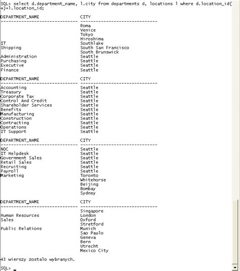 O Oracle Ludzkim Głosem Kurs Oracle Sql Złączenia Typu Join