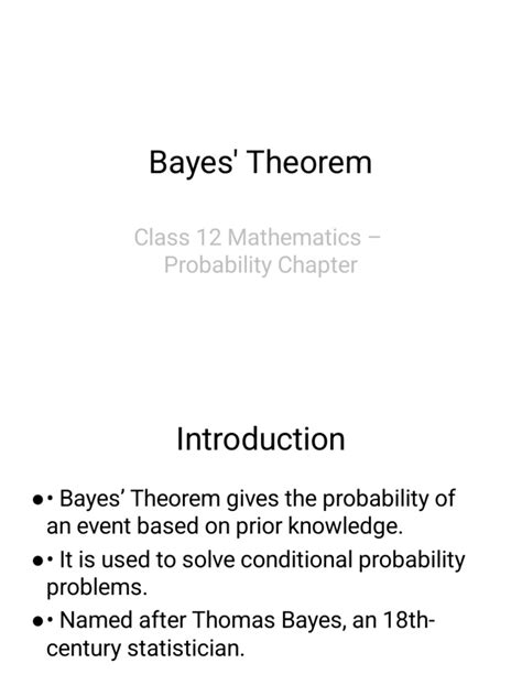 Bayes Theorem Pdf