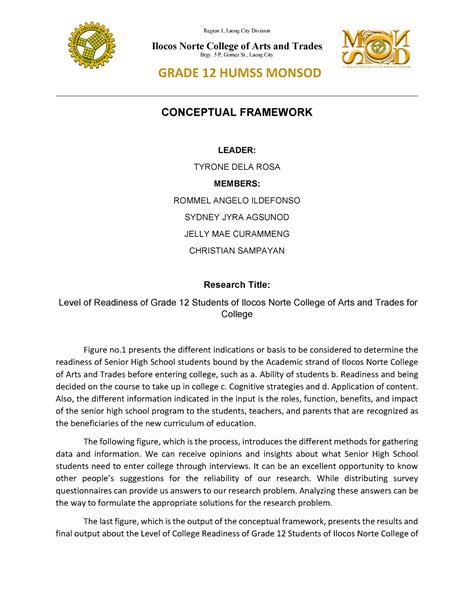 Practical Research 2 Quarter 3 Week 6 Conceptual Framework Region 1 Laoag City Division