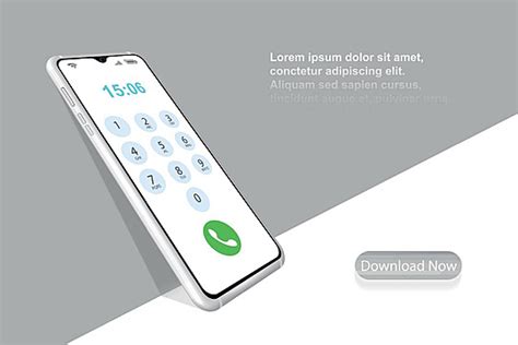 Realistic Smartphone Template With Dialing Screen And Call Button Vector Cellphone Mockup