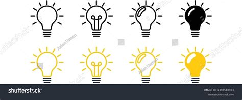 Bulb Lightning Icon Set Vector Stock Vector Royalty Free 2398510923 Shutterstock