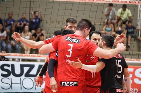 Sesi Vôlei vence Climed Atibaia e sai na frente nas quartas do Paulista