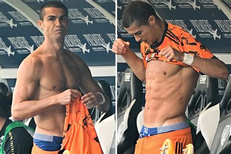 Hunky Cristiano Ronaldo Shows Off His Toned Body As He Strips Down To