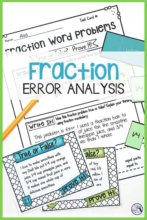 Fraction Word Problems Compare Fractions Equivalent Fractions Error