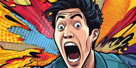 Premium Ai Image Outspoken Asian Male Embraces Colorful Pop Art