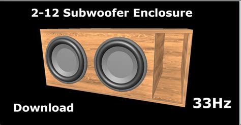Subwoofer Enclosure 2 12 33hz Build Plan Design Download Etsy
