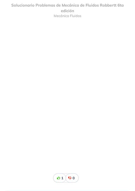 Dlstudocu sdgrergv Solucionario Problemas de Mecánica de Fluidos Robbertt ta edición