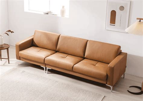 레아나 천연 면피가죽 4인용 가죽소파 한샘몰