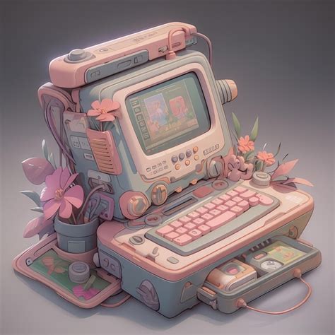 Premium Photo A Pink Computer With A Pink Keyboard And The Word Quot