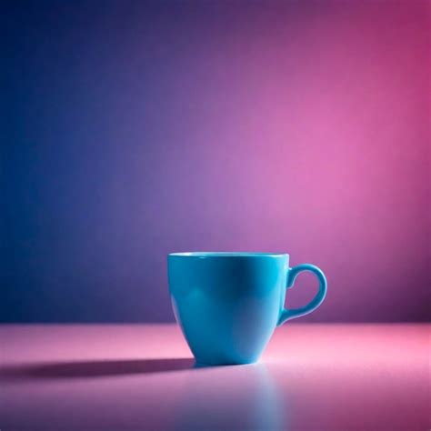 Premium Photo A Blue Coffee Cup Is On The Table