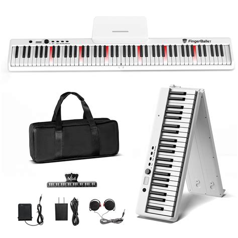 Fingerballet Portable Piano Keyboard Semi Weighted Folding Digital