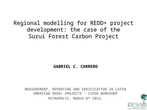 pptx regional modelling for redd project development the case of