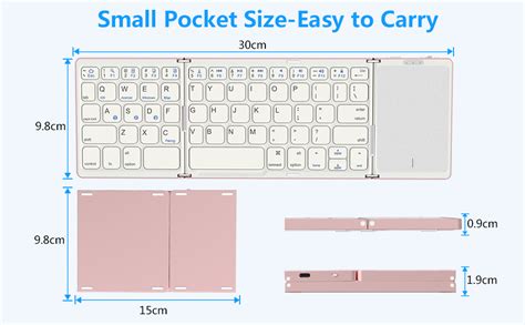 Erkovia Foldable Bluetooth Keyboard Tri Foldable Portable Wireless Keyboard With