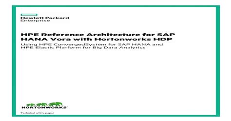 Hpe Reference Architecture For Sap Hana Vora Hpe