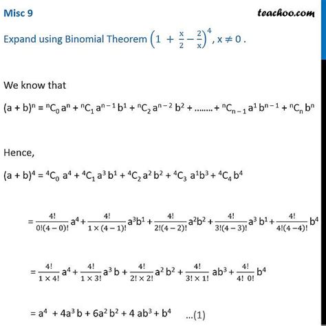 misc 5 expand using binomial theorem 1 x 2 2 x 4 miscellaneou