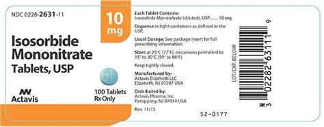 Isosorbide Mononitrate Fda Prescribing Information Side Effects And Uses