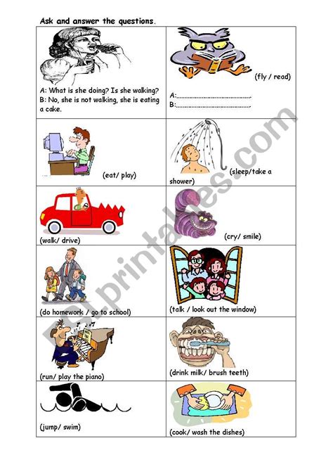 Present Continuous Questions ESL Worksheet By Enhedu