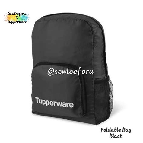 Tupperware Resusable Bags Foldable Bag Black Or Blue Shopee Singapore