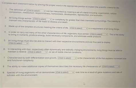 Solved Complete Each Statement Below By Placing The Proper