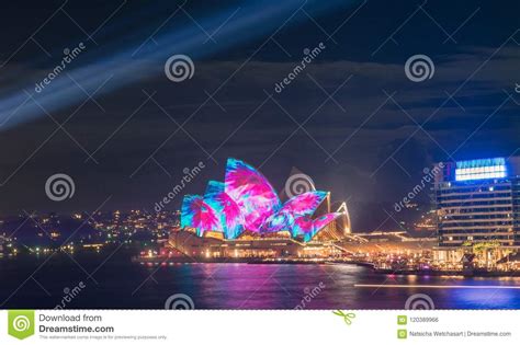Opera House Sails Lit Up During Annual Vivid Light Sydney Festival 2017