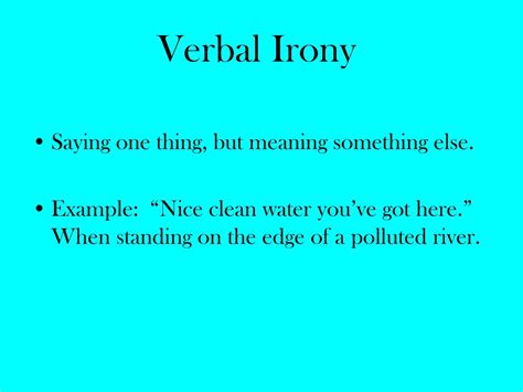 Verbal Irony Examples