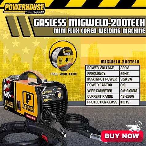 Powerhouse Migweld 200tech Gasless Mig Inverter Flux Cored Welding