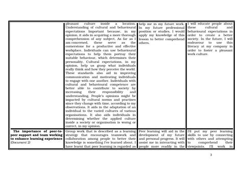 E Portfolio Cultural And Behavioural Expectations In Business Management