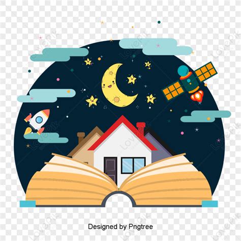 아름다운 시원한 만화 일러스트 책 귀여운 자유형 창의 세계로켓공간 Png 일러스트 무료 다운로드 Lovepik