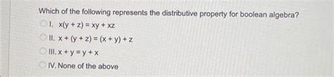 Solved Which Of The Following Represents The Distributive