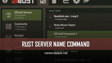 Rust Server Name Command And Variable Rplayrustadmin