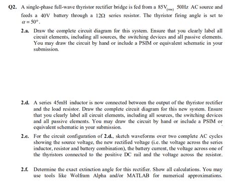 Solved Q2 A Single Phase Full Wave Thyristor Rectifier