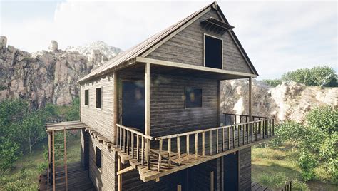 Wooden House 3d Model Blender Unreal Engine Behance