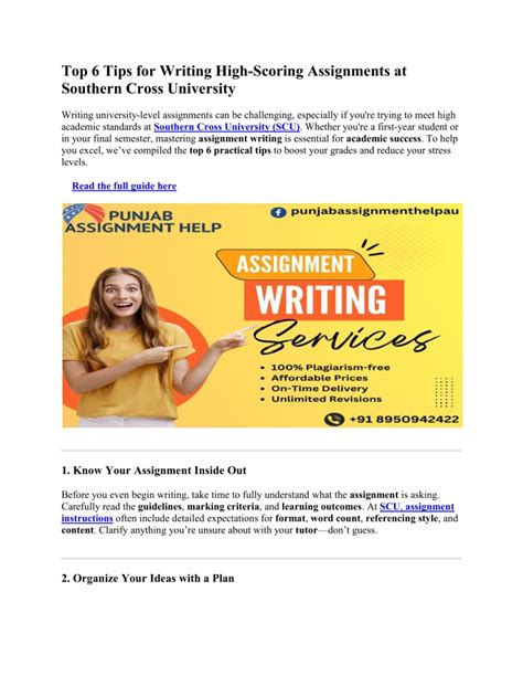 Ppt Top 6 Tips For Writing High Scoring Assignments At Southern Cross University Powerpoint