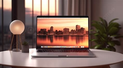 Professional Workspace A Modern Laptop Mockup On A Desk In A Living