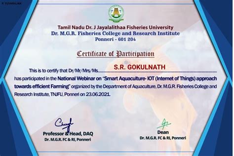 Gokulnath S R On Linkedin Aquaculture Internetofthings Tnjfu