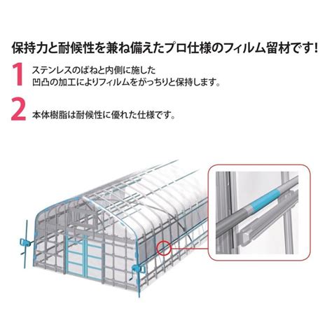 プロパッカー 25mm用 渡辺パイプ 農業用 ビニールハウス用 フィルム留材 固定 黒 樹脂 ステンレスばね 部品 農業資材ホンポ