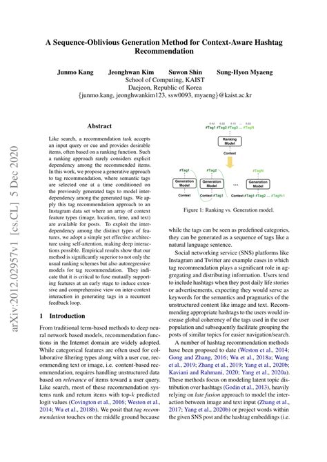 pdf a sequence oblivious generation method for context aware hashtag