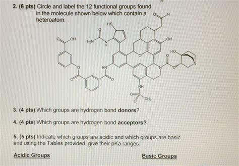 Solved 2 6 Pts Circle And Label The 12 Functional Groups